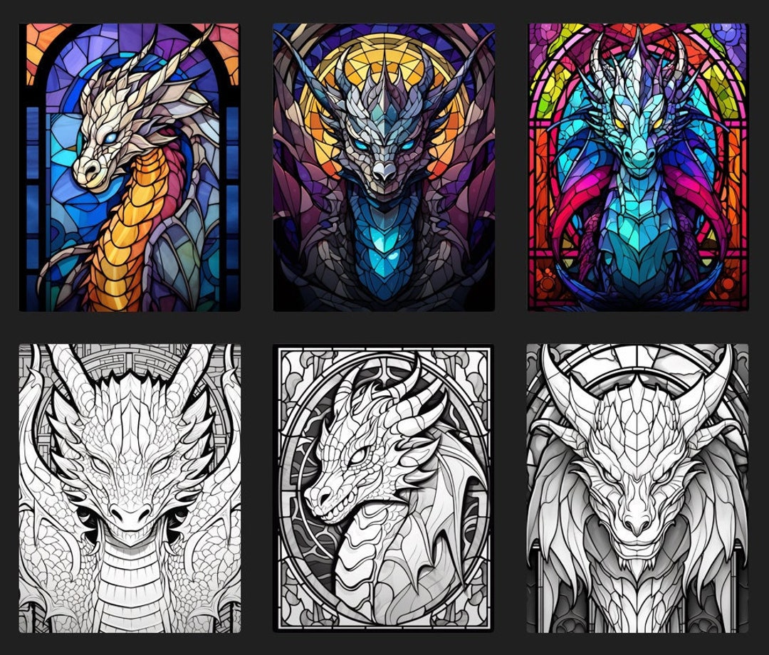 200 Stained Glass Dragon Coloring Pages Adult and Kid Coloring Pages ...