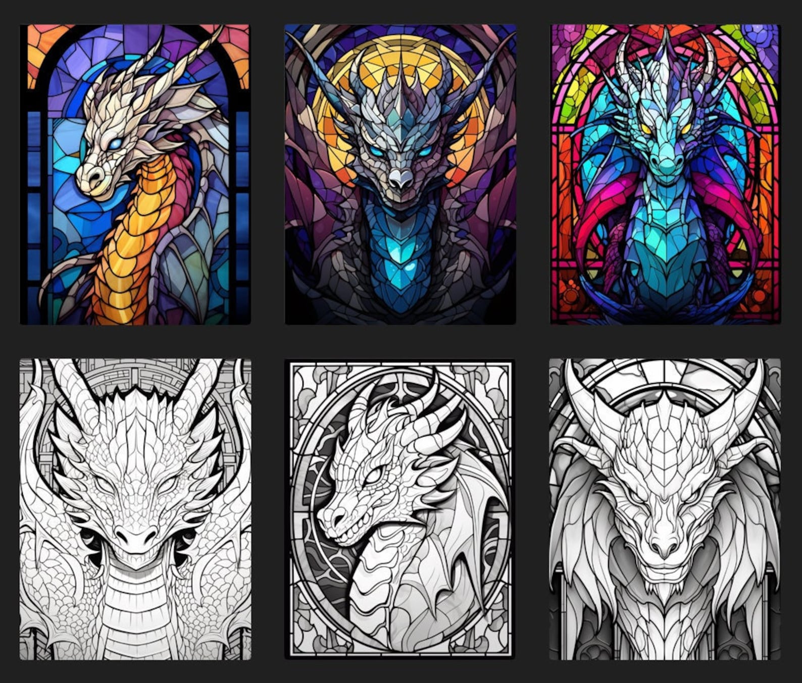 200 Stained Glass Dragon Coloring Pages Adult and Kid Coloring Pages ...
