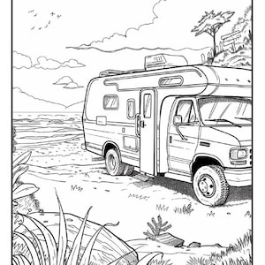 240 RV Road Trip Coloring Pages - Printable Digital Instant Download ...