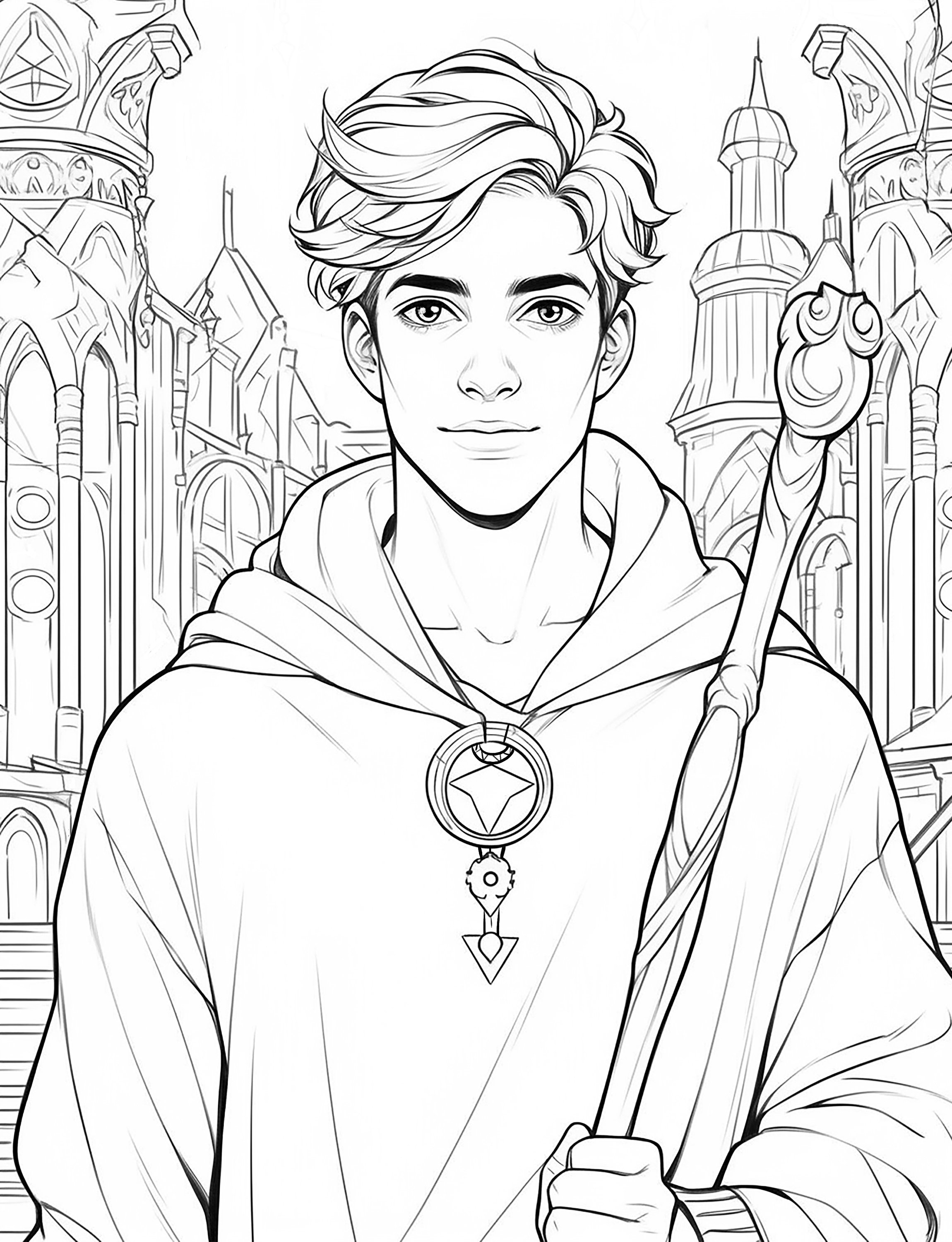 Best Seller 50 Wizards Coloring Pages for Kids and Adults Printable ...