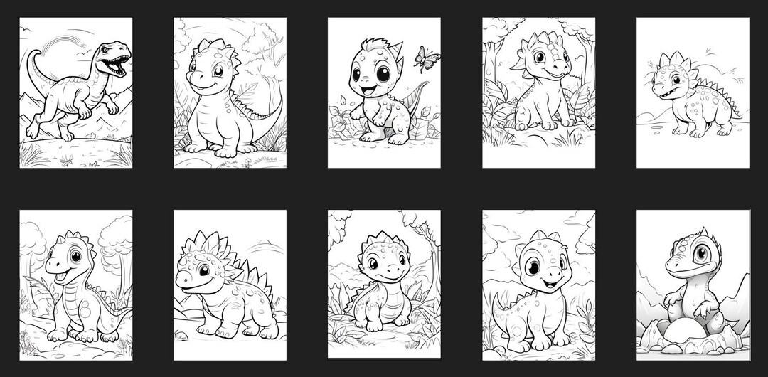 50 Cute Dinosaur Coloring Book Pages - Adult and Kid Coloring Pages ...