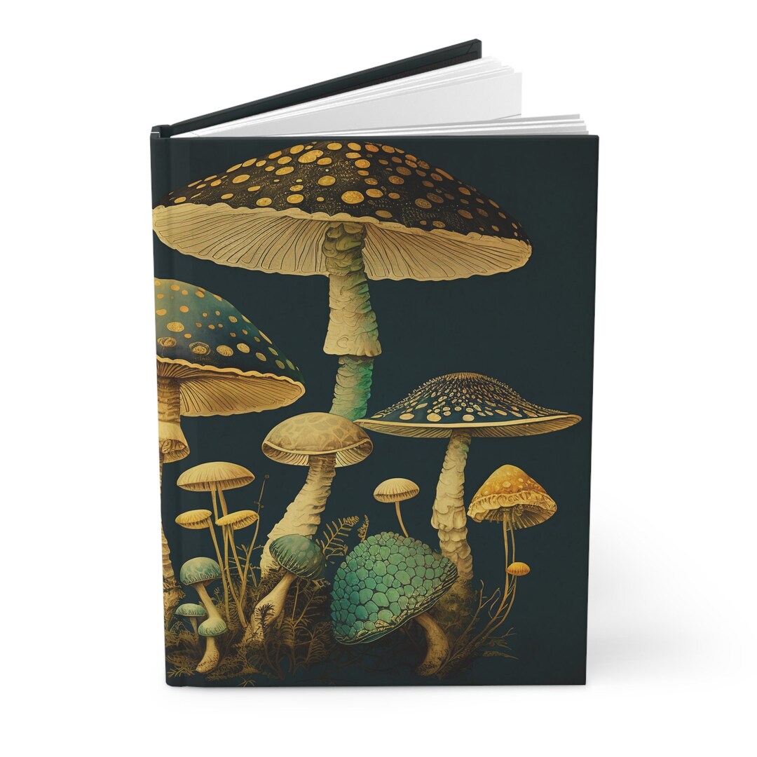 Vintage Notebook Mushrooms Journal Hardcover Notebook 5.75"x8" 150 ...