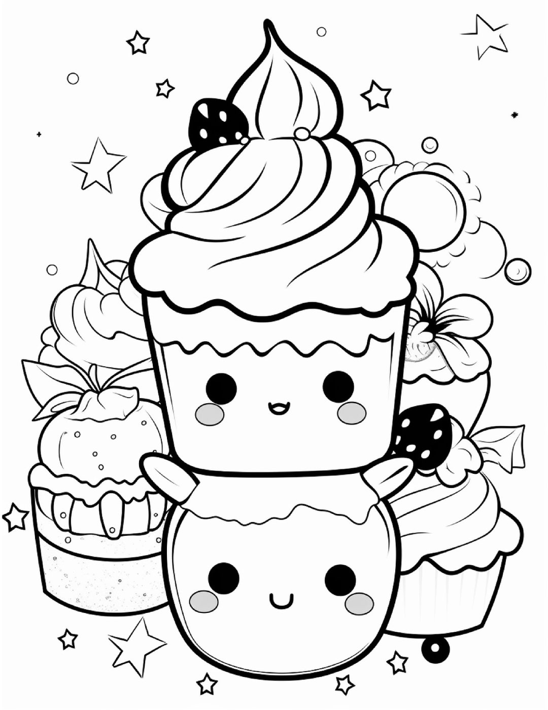 Best Seller 200 Cute Kawaii Coloring Pages for Kids - Printable Digital ...