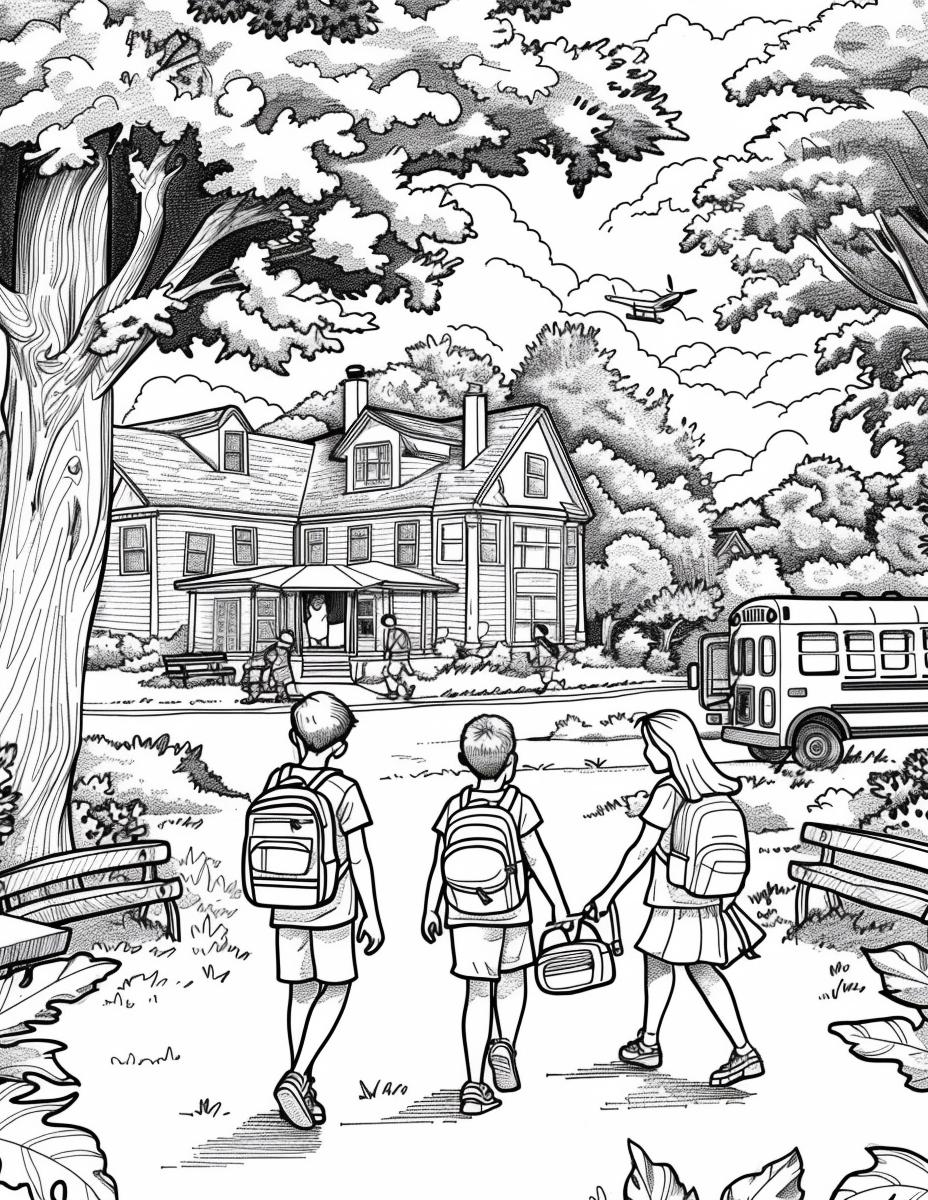 100 Back to School Coloring Pages for Kids - Printable Digital Instant ...