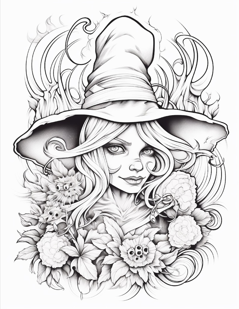 220 Witches Coloring Pages Halloween for Adults Coloring Pages ...