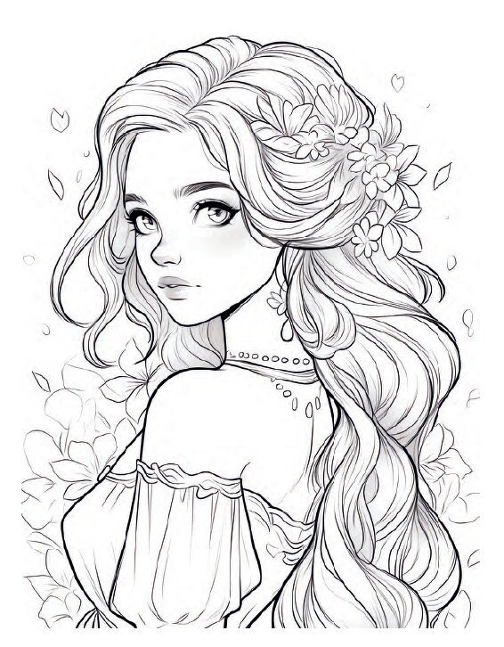 Best Seller 50 Cute Princess Coloring Book for Kids and Adults ...