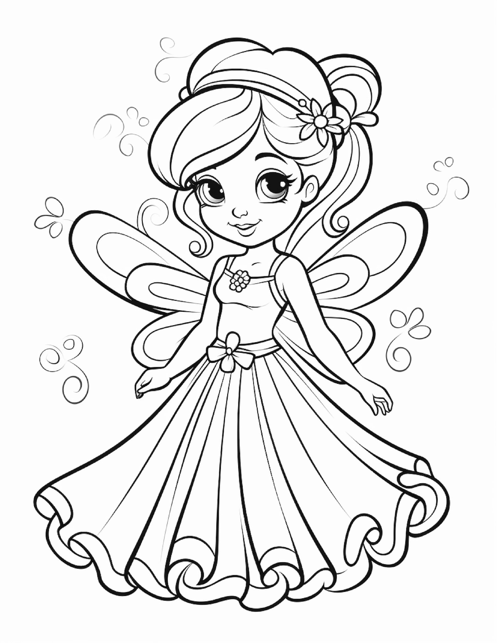 Best Seller 200 Cute Fairy Coloring Pages for Kids and Adults Printable ...