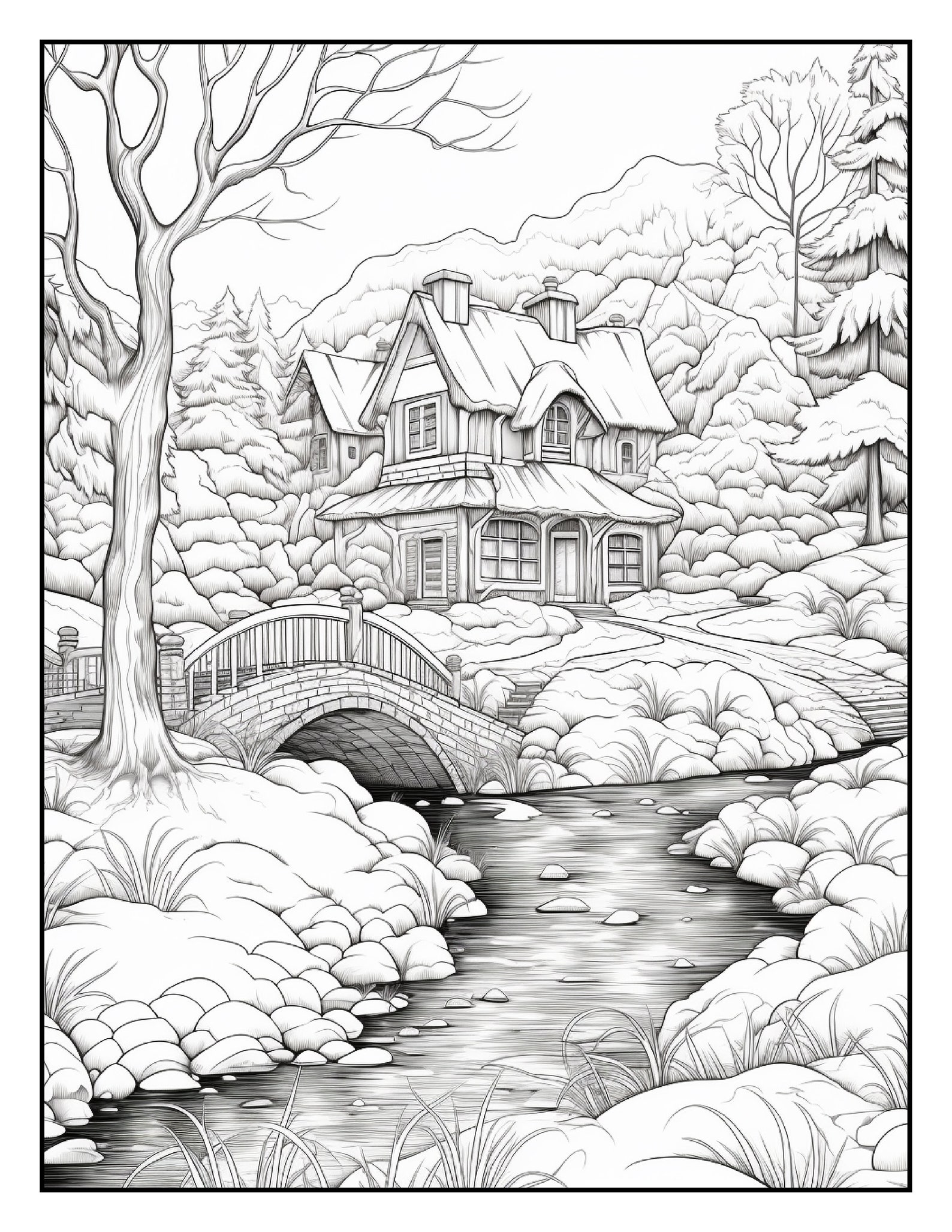 170 Adults Winter Scenes Coloring Pages - Adult and Kid Coloring Pages ...