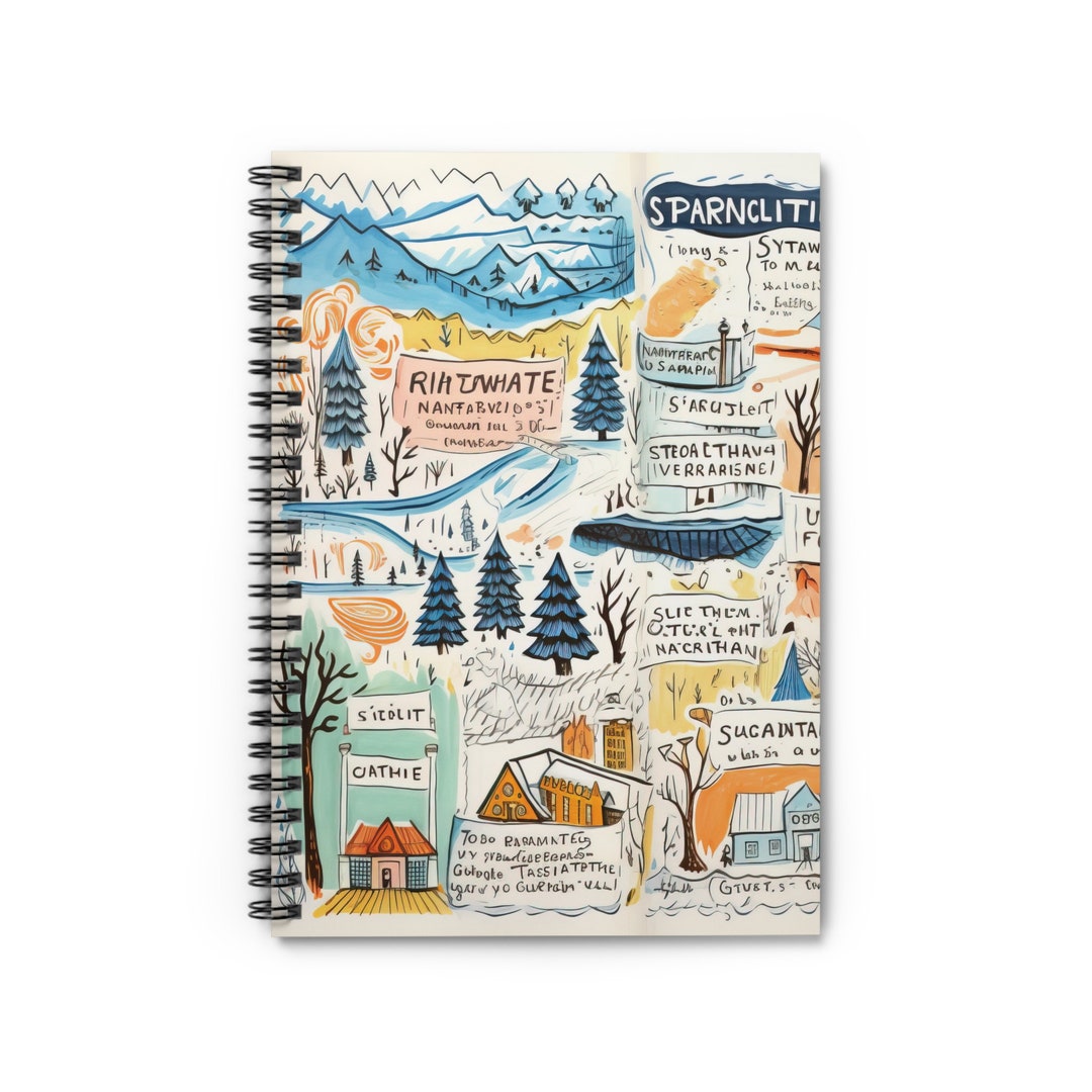 Vintage Notebook Winter Vintage Journal: 6x8 Notebook With Ruled Lines ...