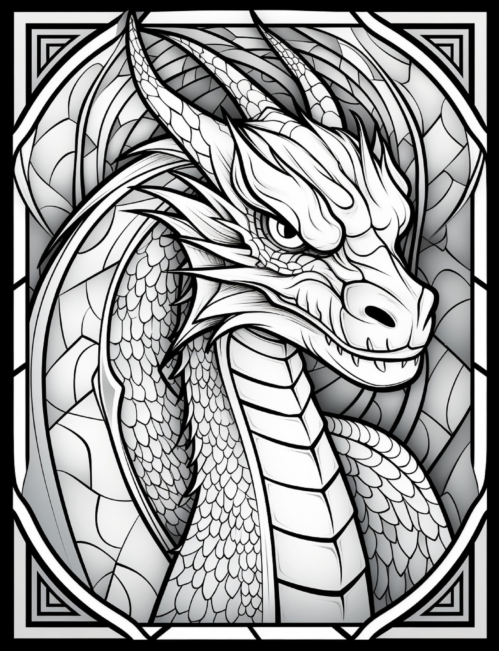 200 Stained Glass Dragon Coloring Pages Adult and Kid Coloring Pages ...