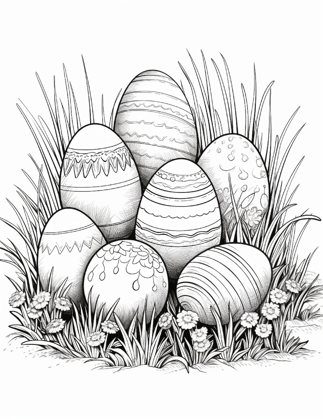 Best Seller 100 Easter Eggs Coloring Book Pages for Kids and Adults ...