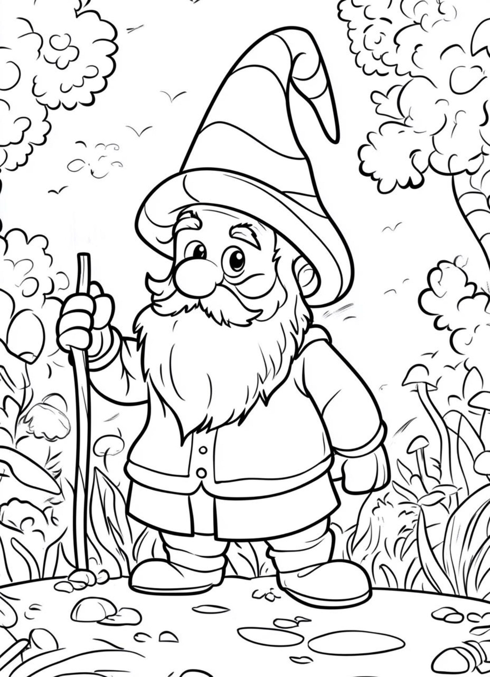 100 Enchanted Gnomes Coloring Pages - Adult and Kid Coloring Pages ...