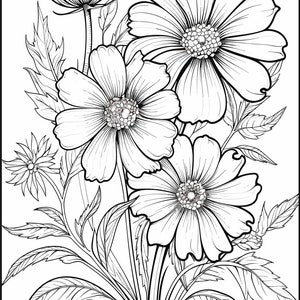 100 Flowers Coloring Pages - 100 Pages Adult and Kid Coloring Pages ...