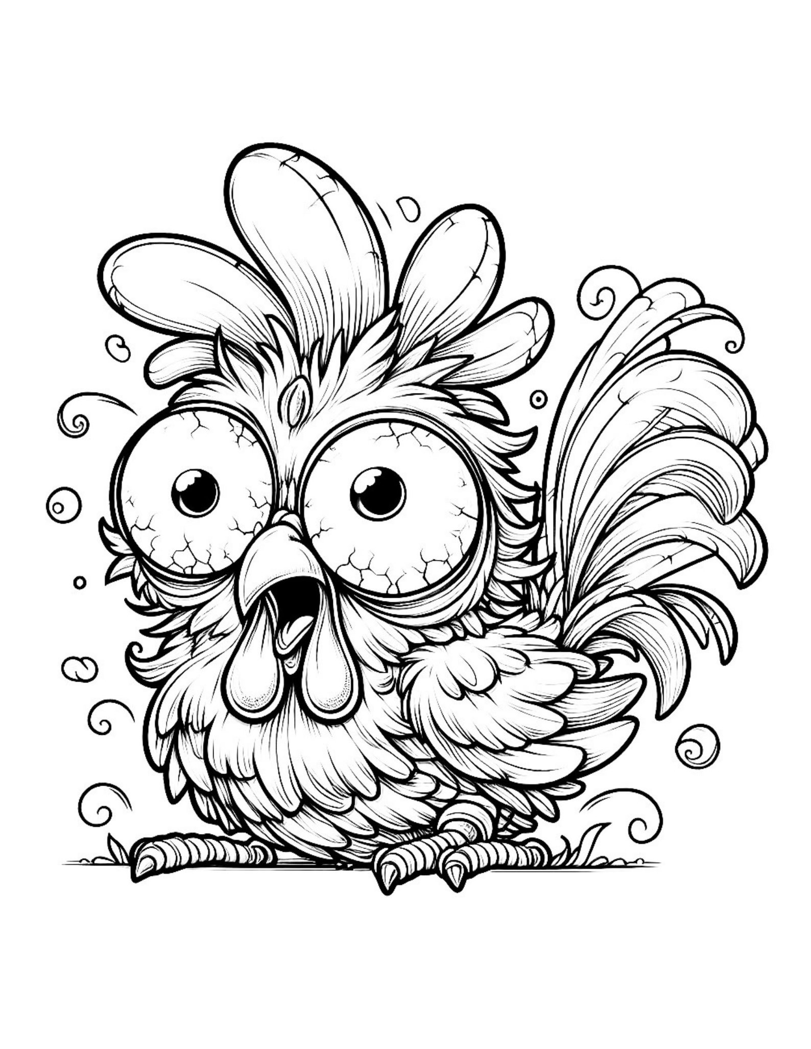 Best Seller 97 Crazy Chicken Funny Coloring Book Pages for Kids ...
