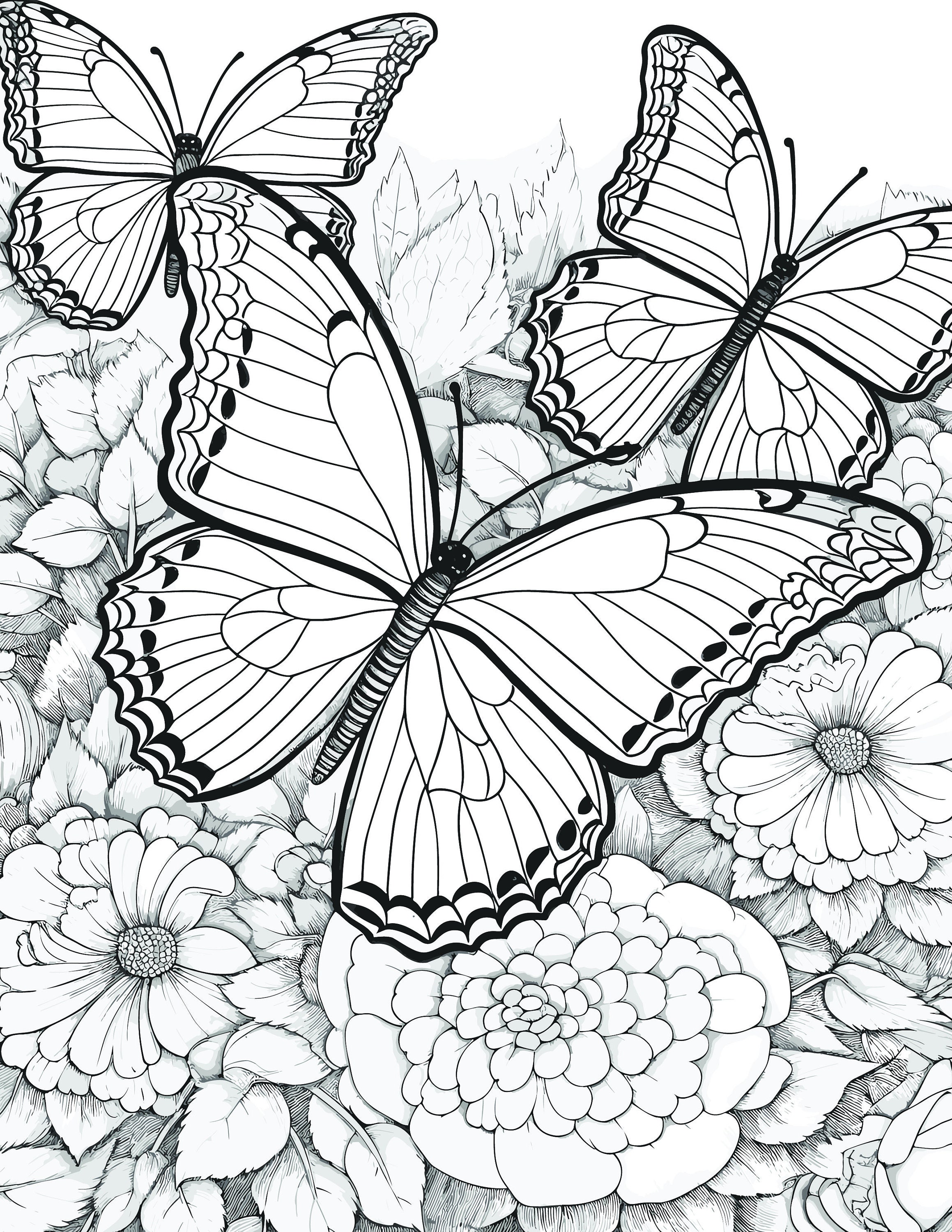 Best Seller Butterflies Butterfly Coloring Pages 100 Pages Printable ...