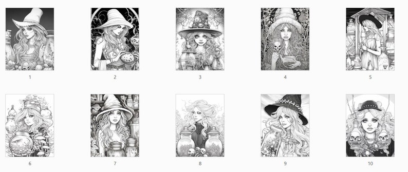 Best Selling Witch Coloring Pages 20 Pages Adult Coloring Pages ...