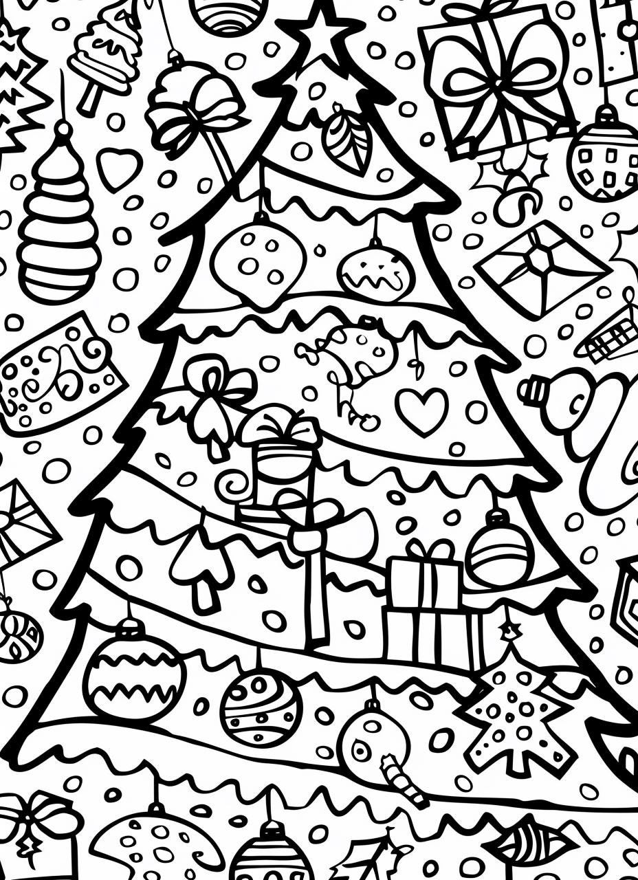48 Christmas Doodles Coloring Pages - Adult and Kid Coloring Pages ...