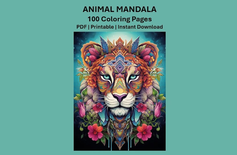 Best Seller 100 Animal Mandala Coloring Pages Adult and Kid Coloring ...