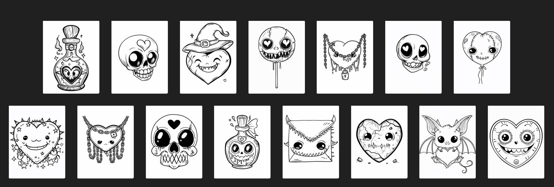 Creepy Scary Valentines Day Coloring Pages: 100 Designs (PDF Download ...