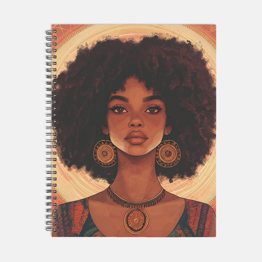 Beautiful Black Woman Notebook Boho Spiral 8.5 X 11 - Etsy