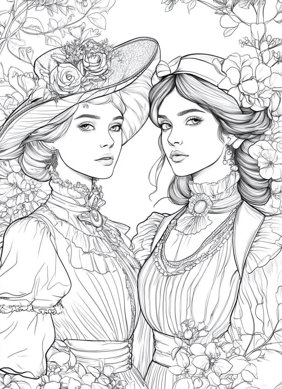 Best Seller 100 Victorian Ladies Coloring Pages Adult and Kid Coloring ...