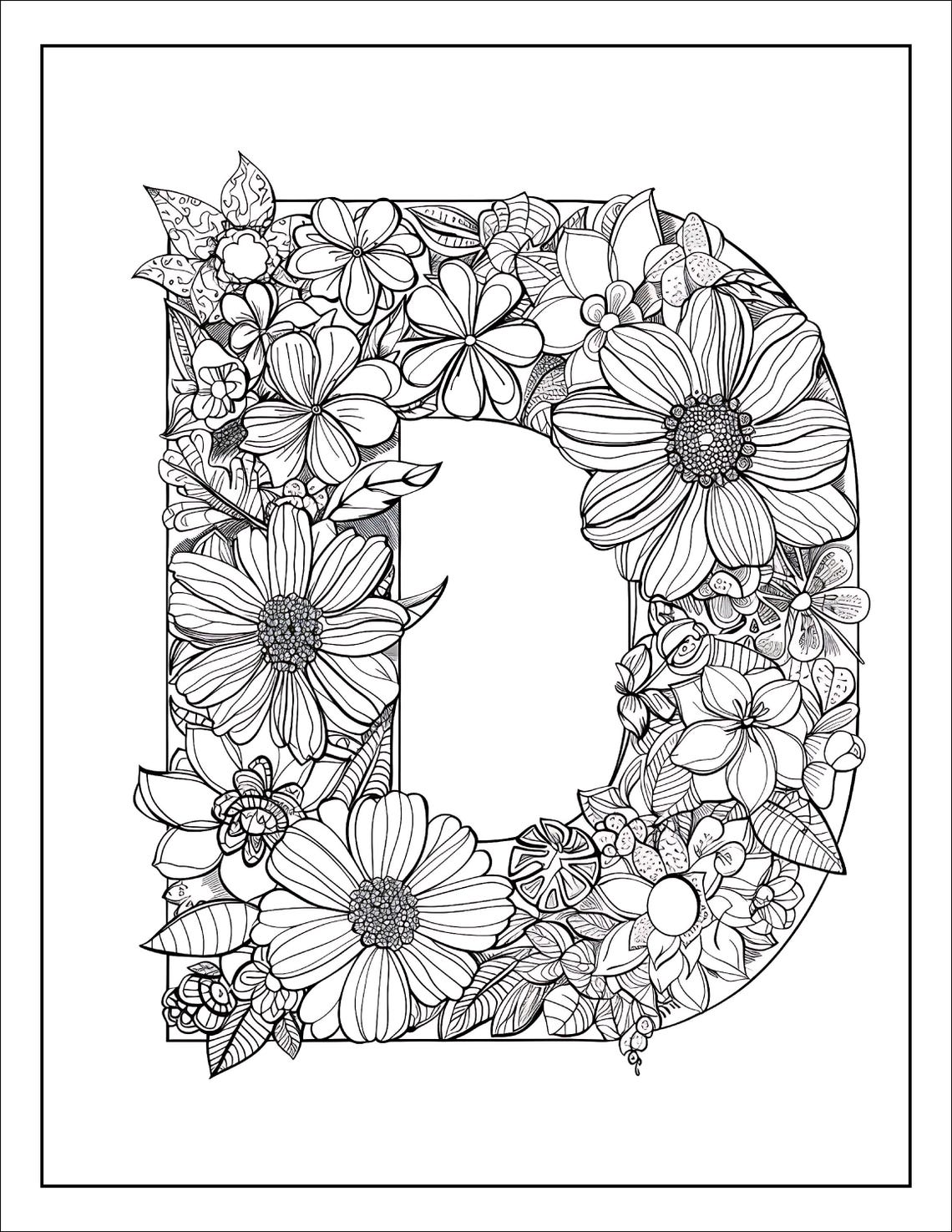 Alphabet Letter Coloring Pages 36 Pages for Kids and Adults Printable ...