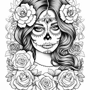 150 Girl Sugar Skull Coloring Pages - Adults and Kids Coloring Pages ...