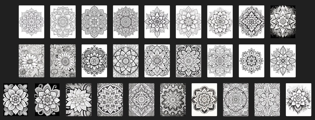 100 Flower Mandala Coloring Pages - 100 Pages Adult and Kid Coloring ...