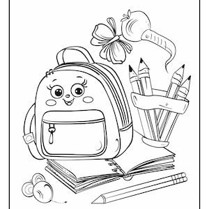 180 Back to School Coloring Pages for Kids - Printable Digital Instant ...