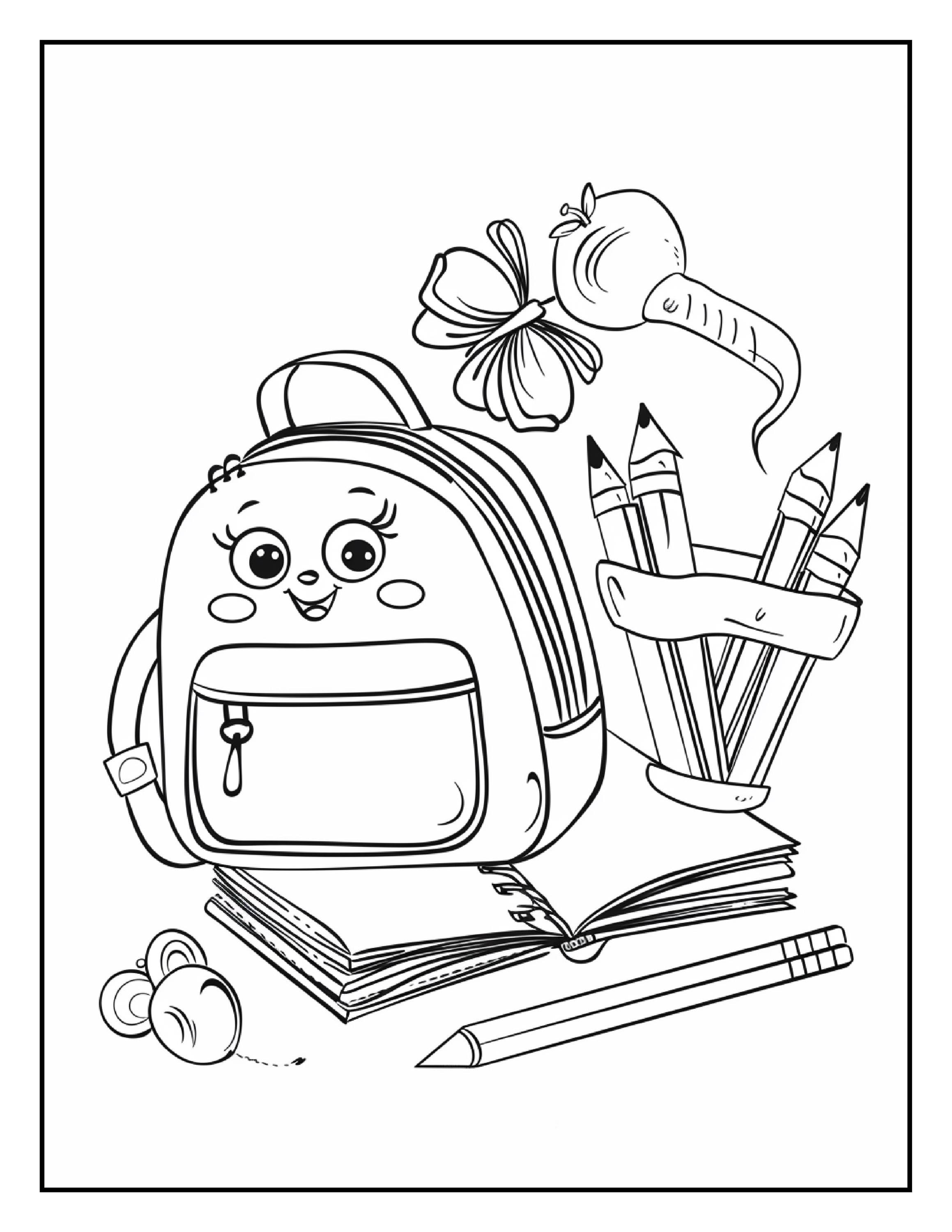 180 Back to School Coloring Pages for Kids - Printable Digital Instant ...