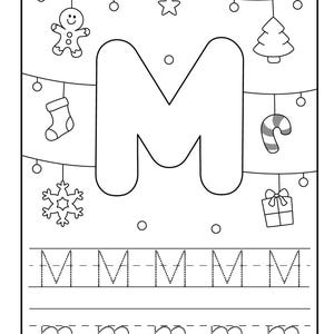 Christmas Alphabet Letter Coloring Pages 26 Pages for Kids Printable ...