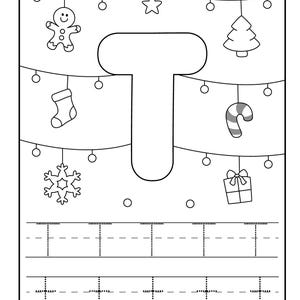 Christmas Alphabet Letter Coloring Pages 26 Pages for Kids Printable ...