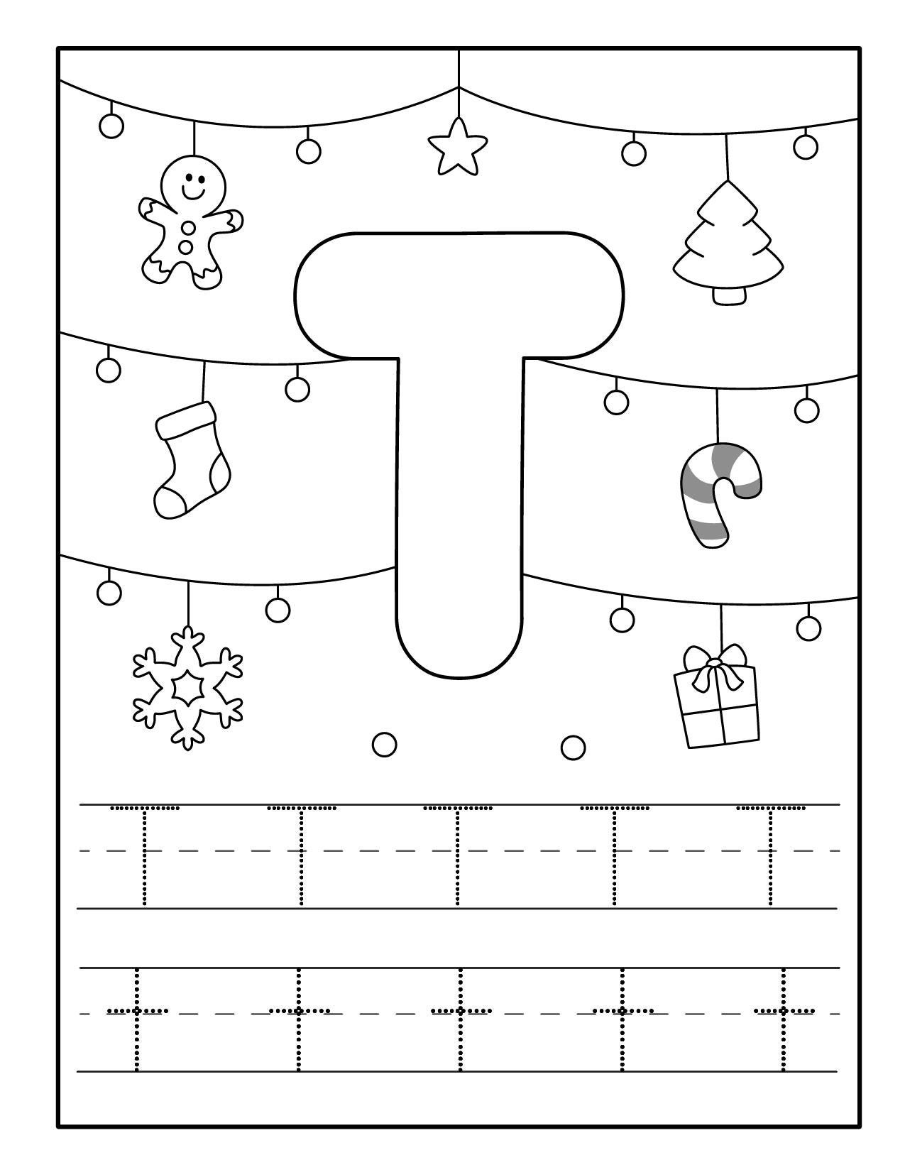 Christmas Alphabet Letter Coloring Pages 26 Pages for Kids Printable ...