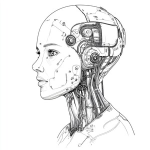 Artificial Intelligence AI Coloring Pages 64 Pages for Adults Robots ...