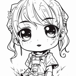 100 Cute Horror Chibi Coloring Pages Printable Digital PDF for Kids ...