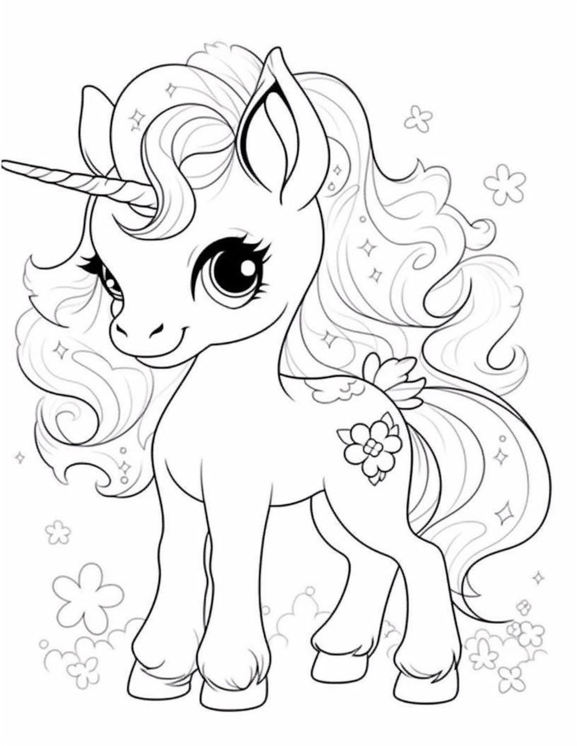 100 Cute Unicorns Coloring Pages for Kids and Adults - Printable ...
