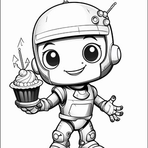 200 Cute Robot Birthday Coloring Pages for Kids and Adults Printable ...