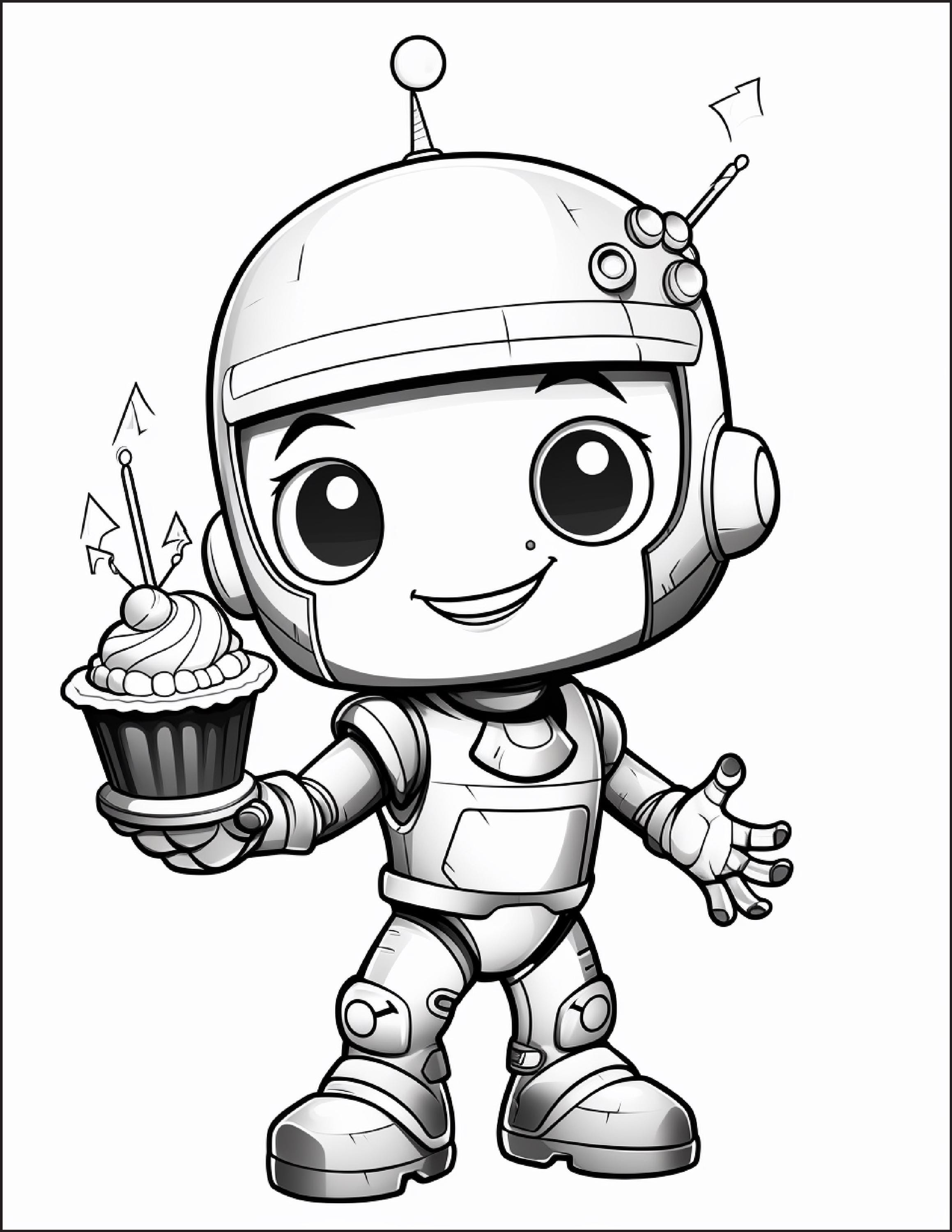 200 Cute Robot Birthday Coloring Pages for Kids and Adults Printable ...