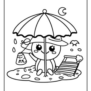 135 Cute Kawaii Summer Coloring Pages Printable Digital PDF for Kids ...