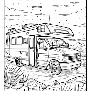240 RV Road Trip Coloring Pages - Printable Digital Instant Download ...