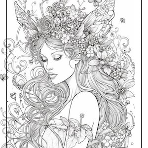 Best Seller 105 Forest Fairy Coloring Pages for Kids and Adults ...