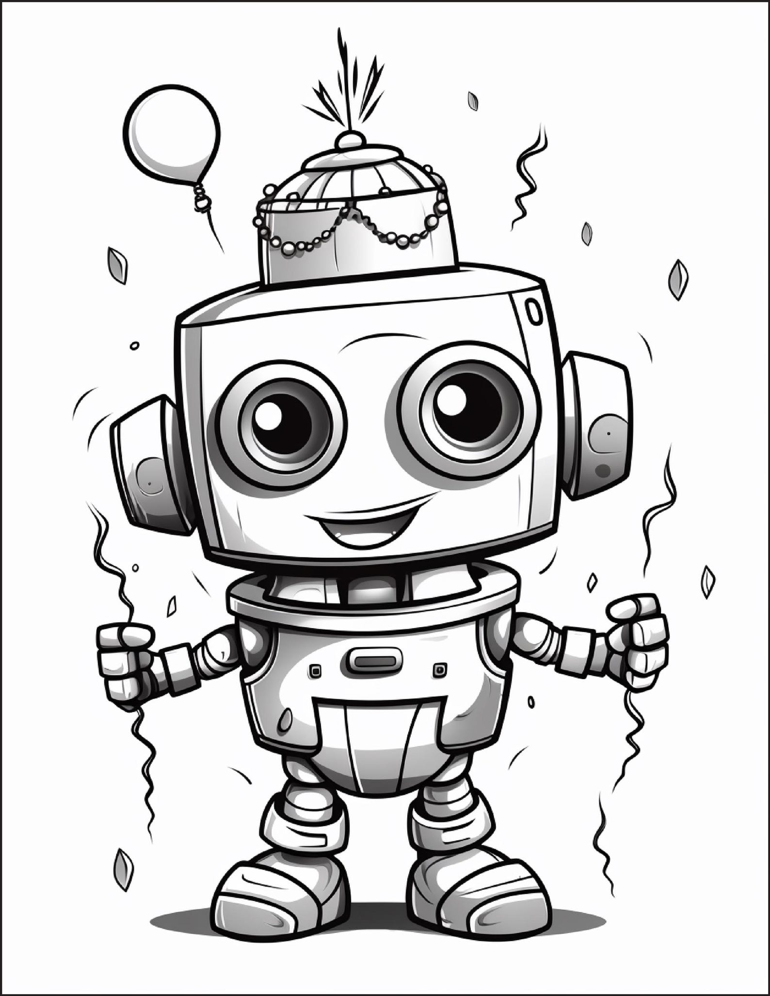 200 Cute Robot Birthday Coloring Pages for Kids and Adults Printable ...