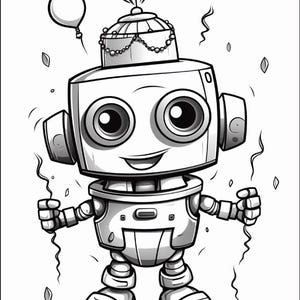 200 Cute Robot Birthday Coloring Pages for Kids and Adults Printable ...