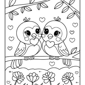 Valentines Day Coloring Pages Cute Love for Kids 80 Pages Adult Kid ...