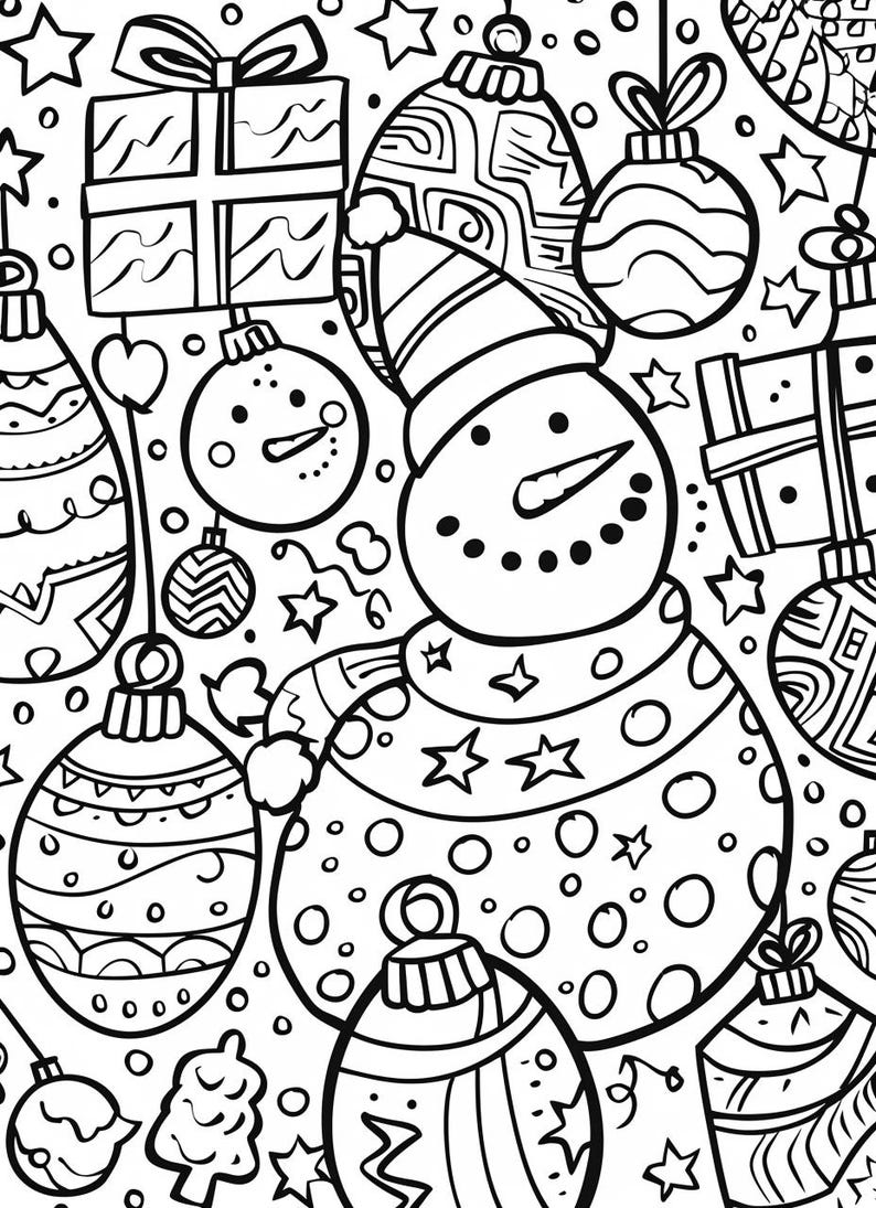 48 Christmas Doodles Coloring Pages - Adult and Kid Coloring Pages ...