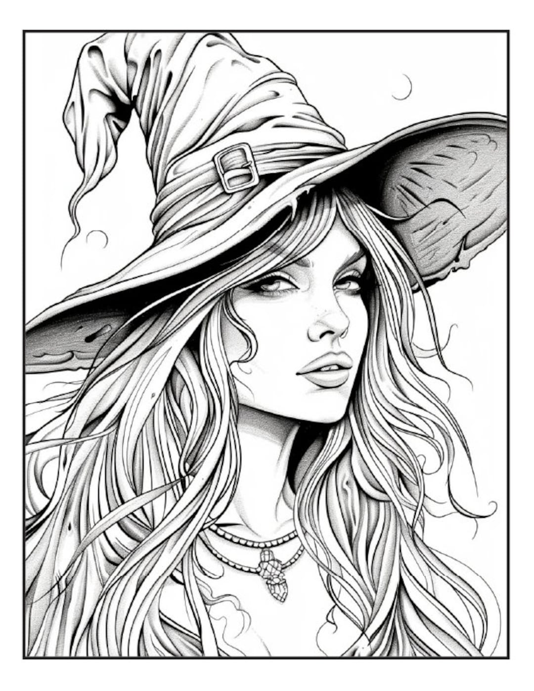 Best Seller 200 Moon Witch Coloring Pages Adults Coloring Pages ...