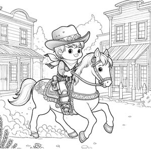 Best Selling 30 Little Cowboys Coloring Pages for Kids and Adults ...
