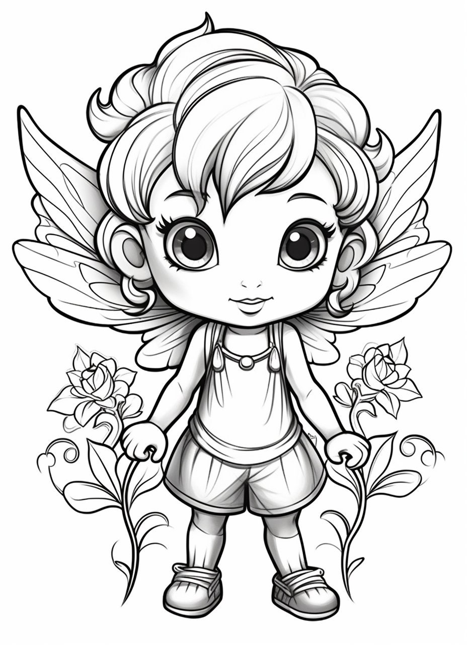 Best Seller 200 Cute Fairy Coloring Pages for Kids and Adults Printable ...