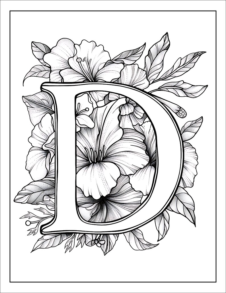 Alphabet Letter Coloring Pages 36 Pages for Kids and Adults Printable ...