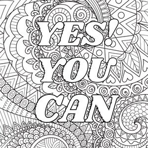 30 Positive Affirmations Zentangle Inspirational Coloring Pages Adult ...